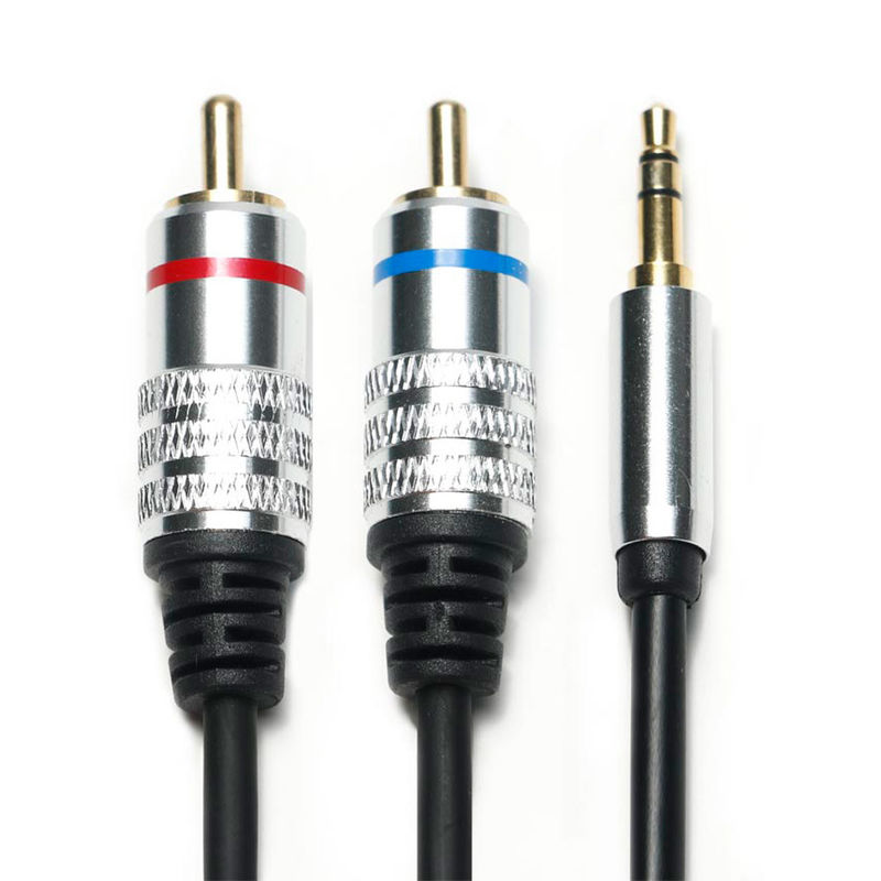 Factory oulet RCA 3.5MM Audio Cable Red Blue Rim PCV Cover Plated Alloy ...