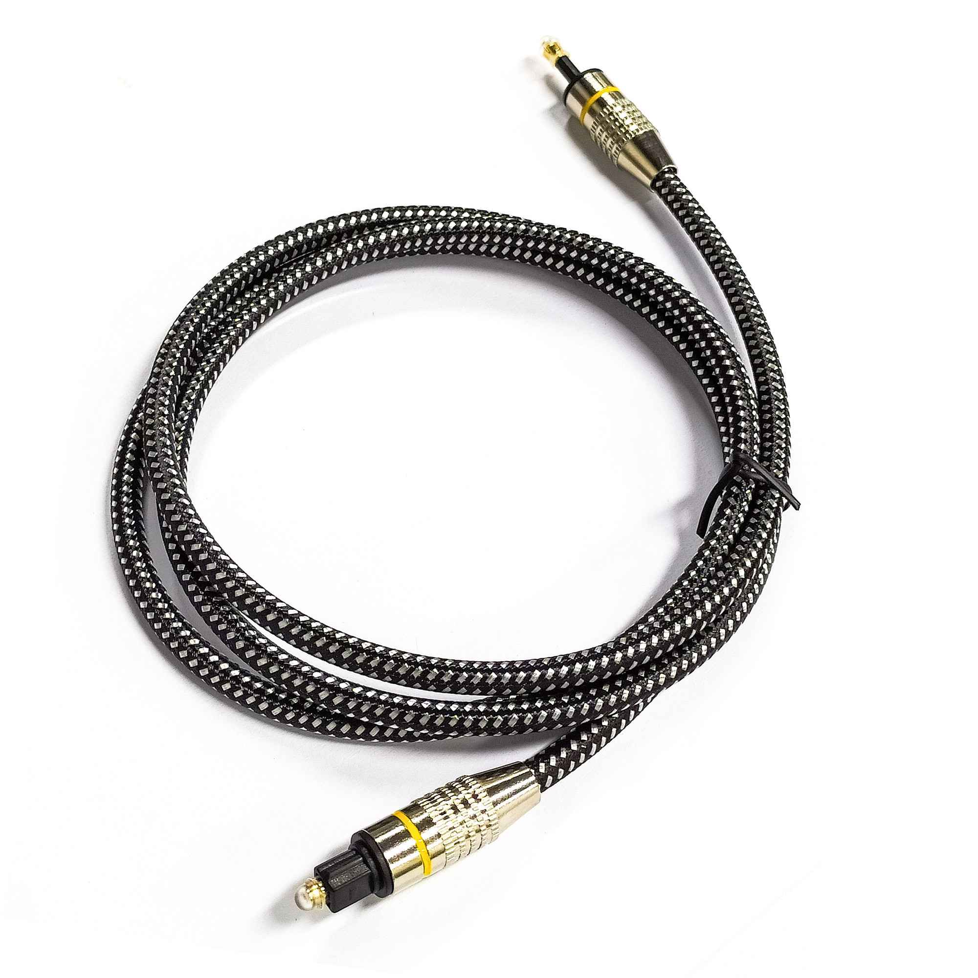 Yellow Nylon Braided OD4.0 Toslink Optical Digital Audio Cable HiFi ...
