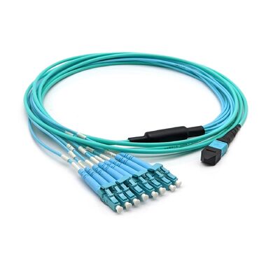 MPO to 4LC Duplex OM3 Breakout Cable | 40G to 10G Fiber Jumper
